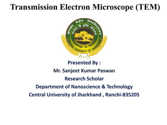 Principle & Applications of Transmission Electron Microscopy (TEM ...