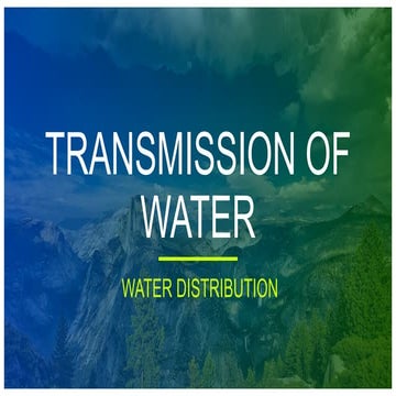 Transmission of water | PPTX