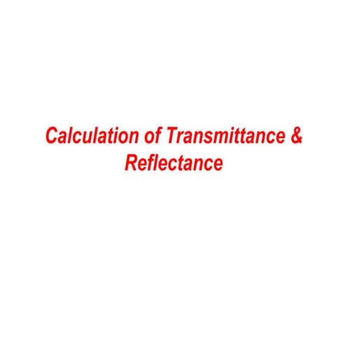 Transmittance & reflectance | PDF