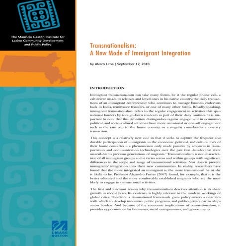 Transnationalism: A New Mode of Immigration Integration | PDF
