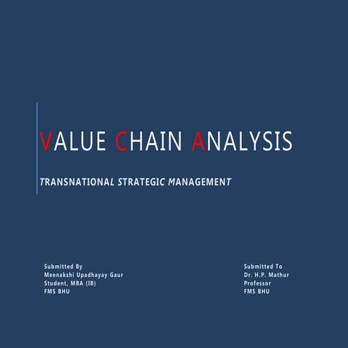Transnational Strategic Management-Value Chain Analysis-Write Up | PDF