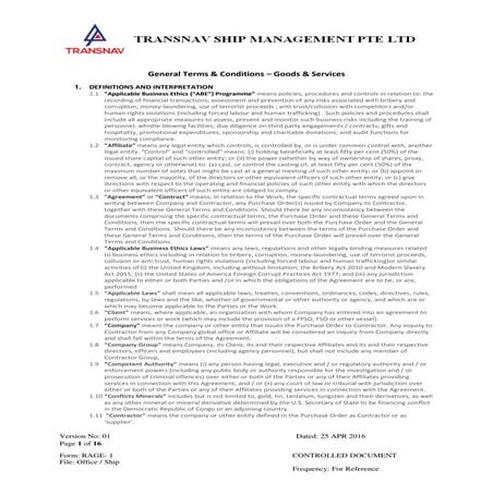 Transnav Procurement Terms & Conditions | PDF | Business | Business and ...
