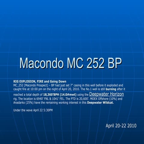Transocean deep horizon on fire | PPT