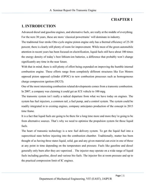 SUPERCRITICAL FUEL INJECTION-A PROMISING TECHNOLOGY FOR IMPROVED FUEL ...