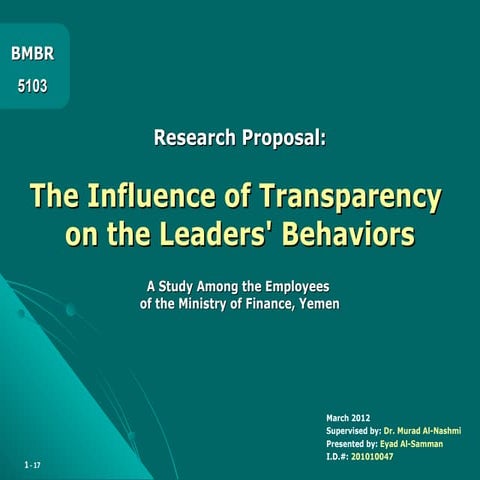 The Influence of Transparency on leaders behaviors | PPS