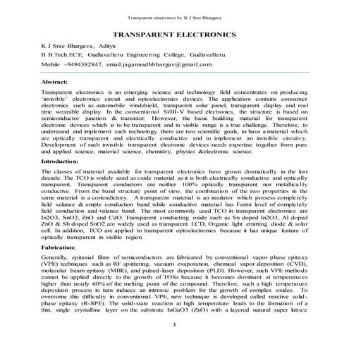 transparent electronics ppt | PPTX