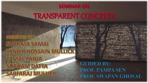 Transparent concrete (translucent) | PPT
