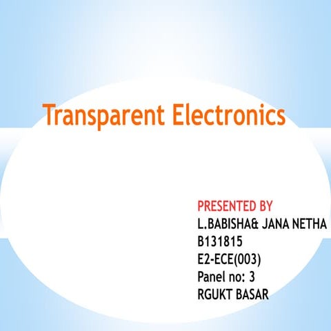 Transparent electronics | PPT