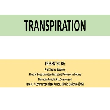 Transpiration | PPT