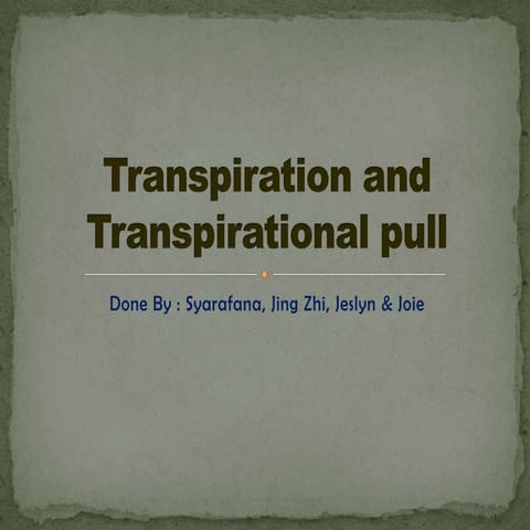 Transpiration and transpirational pull | PPTX | Gardening | Home & Garden