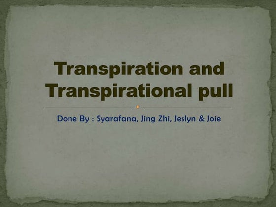 TRANSPIRATION | PPT