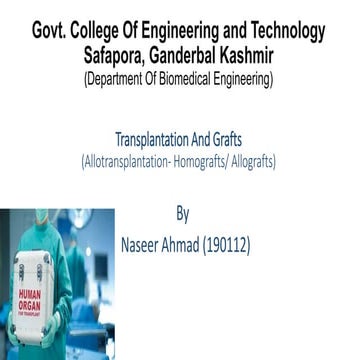Tissue, Organ and Cell transplantation.pptx
