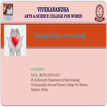 TRANSPLANTION IMMUNOLOGY and it's application | PPTX