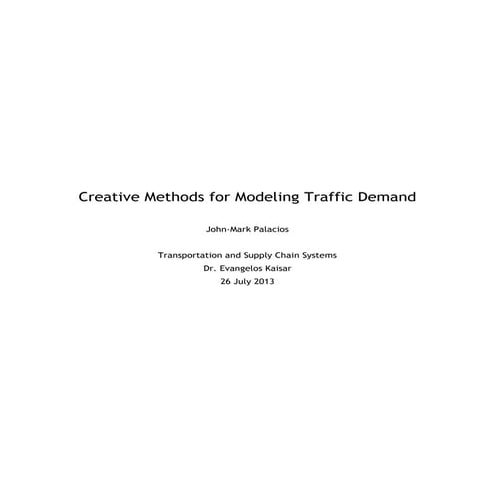 Creative Methods For Transportation Modeling Docx Video Game Genres Video Gaming