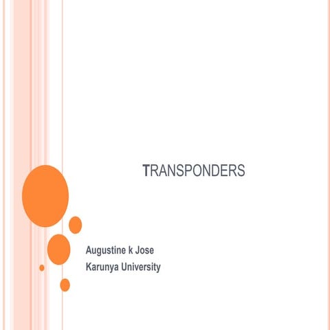 Transponders in commercial aircrafts | PPTX