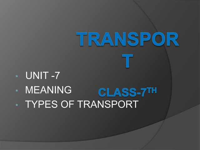powerpoint on transportation | PPTX