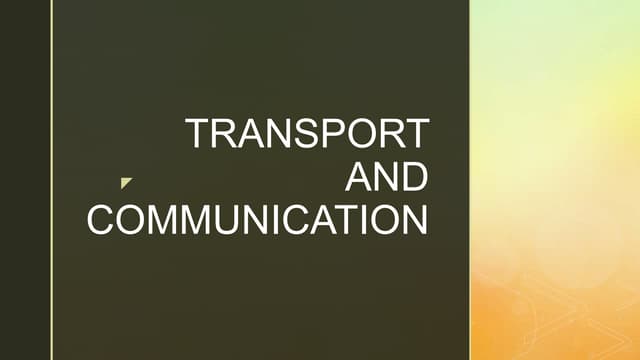 powerpoint on transportation | PPTX