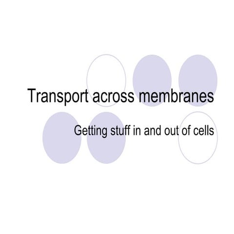 Transport Across Membranes | PPT