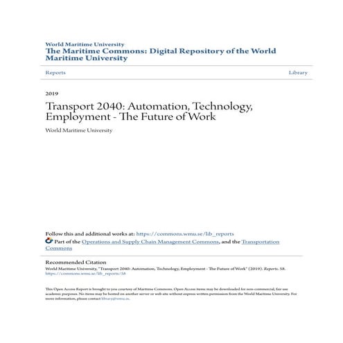Transport 2040 automation technology employment the future | PDF