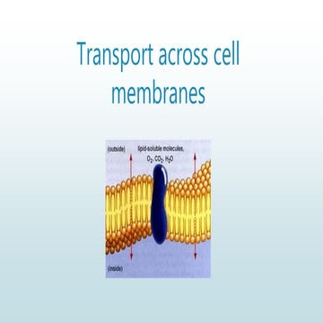 Transport across cell membrane | PPTX | Chemistry | Science