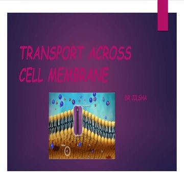 Transport across cell membrane | PPTX | Chemistry | Science