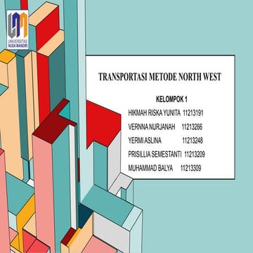 TRANSPORTASI METODE NORTH WEST.pptx