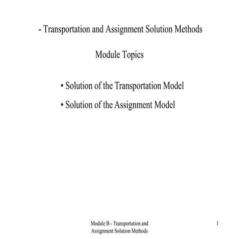 Transportation Problem- Stepping Stone Method | PPTX