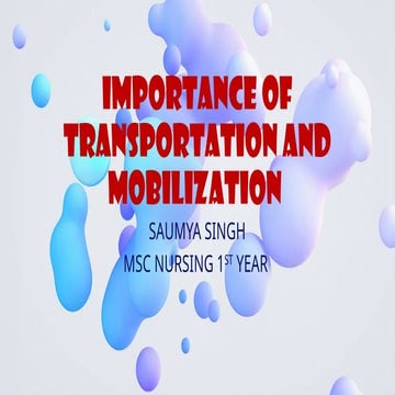 importance of transportation and mobilization | PPTX