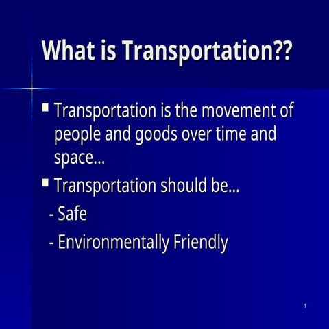 Transportation Industry. What is Transportation? | PPT