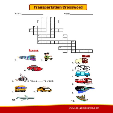 Transportation crossword | PDF