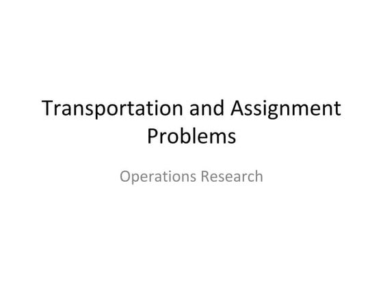 Transportation Problem- Stepping Stone Method | PPTX