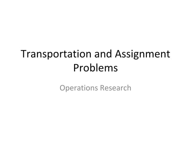 Transportation Problem- Stepping Stone Method | PPTX