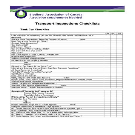 Transportation checklist | PDF