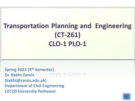 Phases and principles of transportation planning | PDF | Logistics and ...