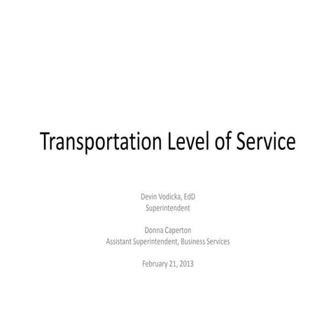 Transportation Level of Service | PDF