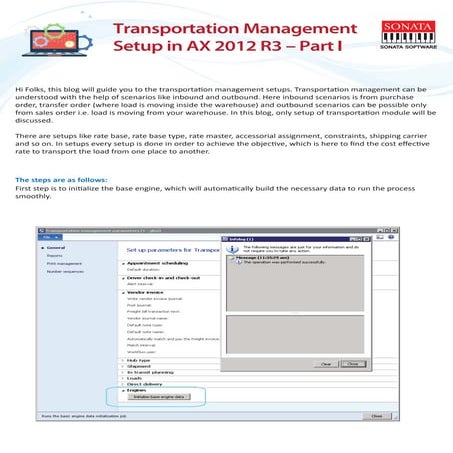 Transportation management setup in AX 2012 R3 | PDF