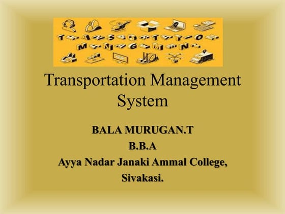 Transportation management system PPT | PPTX