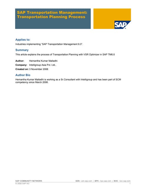 Transportation management setup in AX 2012 R3 | PDF