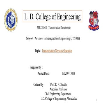 Transportation network operations | PPTX