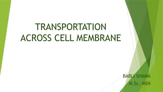 Membrane Transport System | PPT
