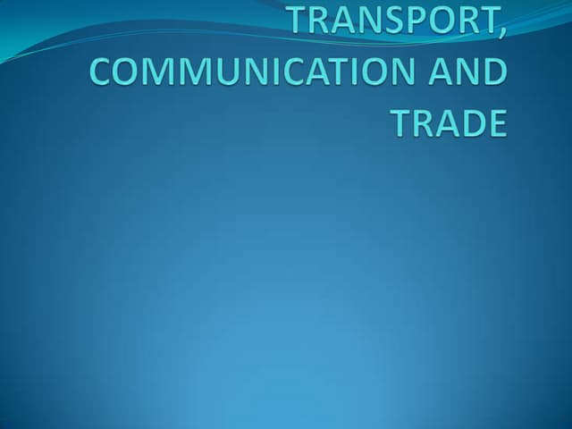 Transport and communication | PPTX