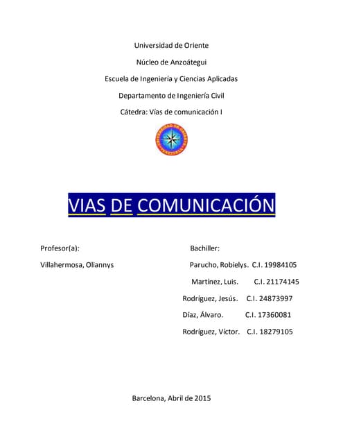 Vias de comunicacion | PPTX
