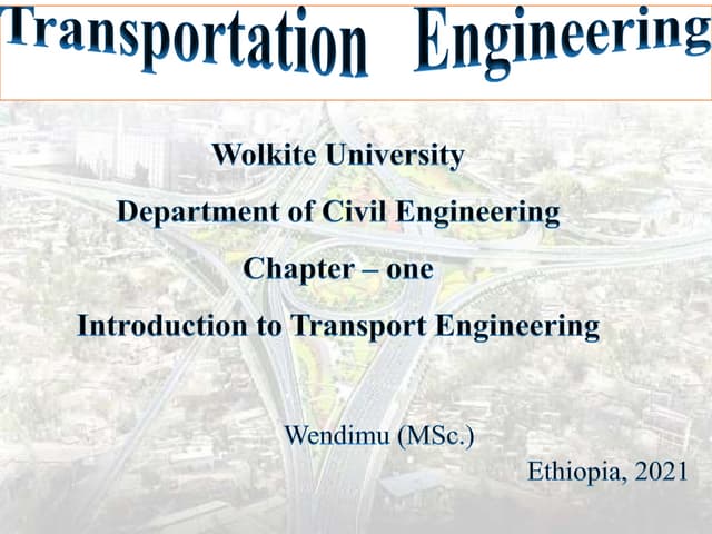 Fundamentals of Land transport | PPTX