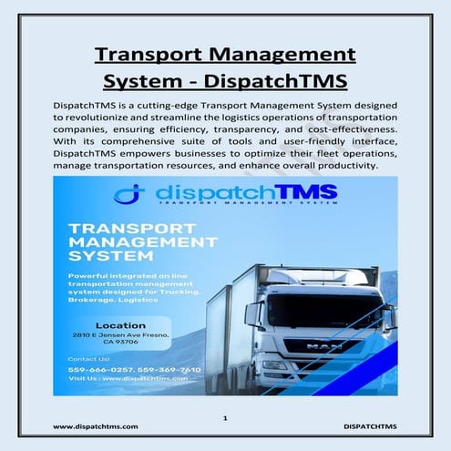 Transport Management System.pdf | Logistics and Transportation Industry ...