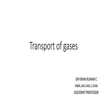 Transport of gases for dental students | PPT