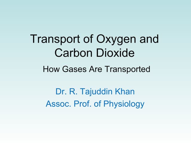 TRANSPORT OF CARBON DIOXIDE | PPT