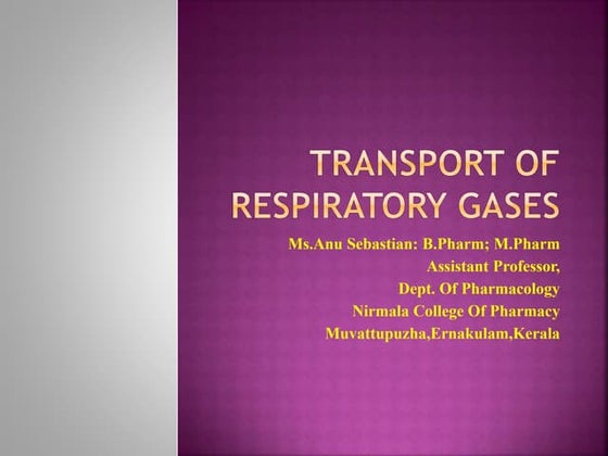 Transport of oxygen and carbon dioxide in blood | PPT