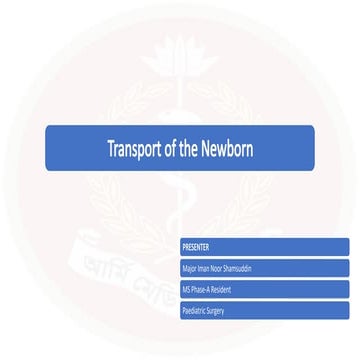 Transport of the Newborn baby in higher center | PPTX