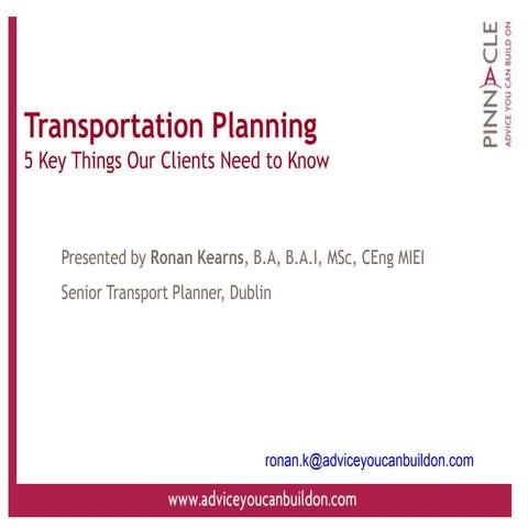 Transport planning things you need to know rev 1 | PPTX | Civil ...