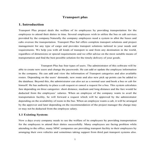 Transport plus project | DOC